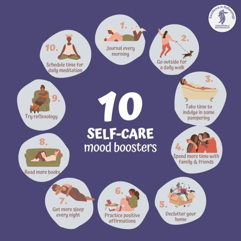 10 Self-Care mood boosters 😘💙🌈💕🙏🏻🧘🏼‍♀️🏋️🤸🏼‍♂️🦮 - Bliss Therapies Dereham